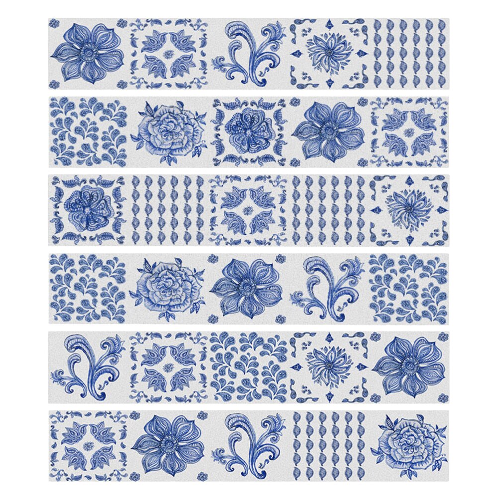 6pcs Blue and White Porcelain Style Stairs Sticker... – Grandado
