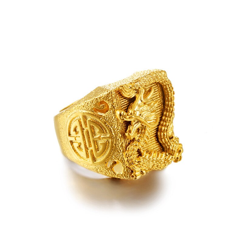 Gold Ring Top No Fade Vietnam Alluvial Gold Dragon... – Vicedeal