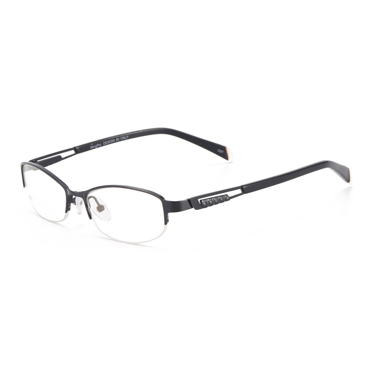 Women Glasses Metal Half Rim Oval Eyeglass Frame F... – Vicedeal