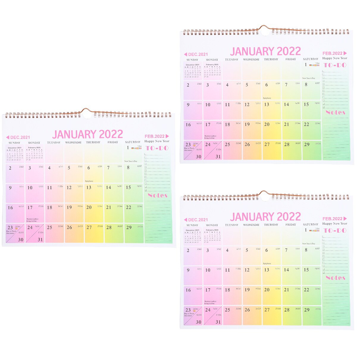 3 pcs Wall-mounted Calendar Printed Planner Note C... – Grandado