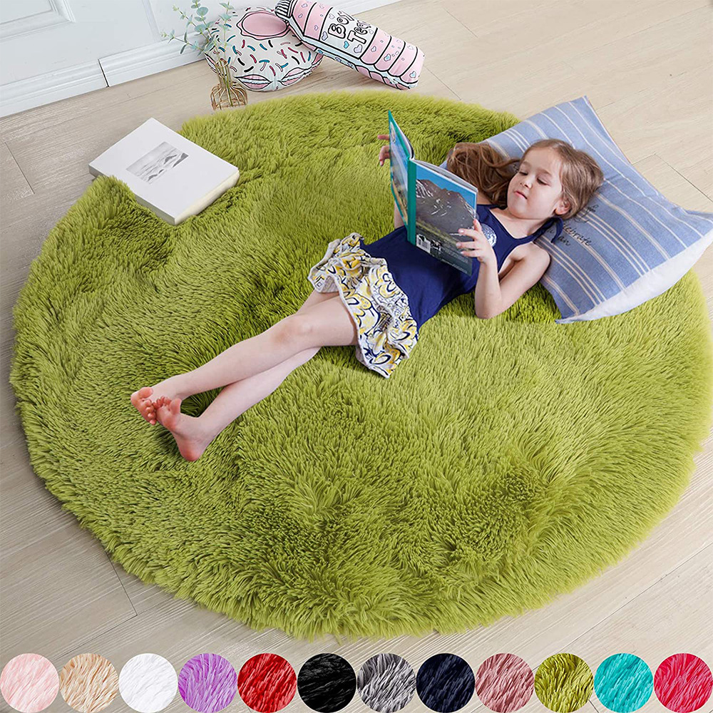 100/120/140/160 Round Rug Fluffy Soft Area Rugs fo... – Grandado