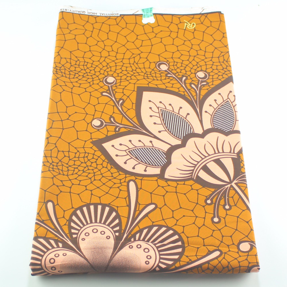 Yellow Pattern African Cotton Fabric Ankara Printe... – Vicedeal