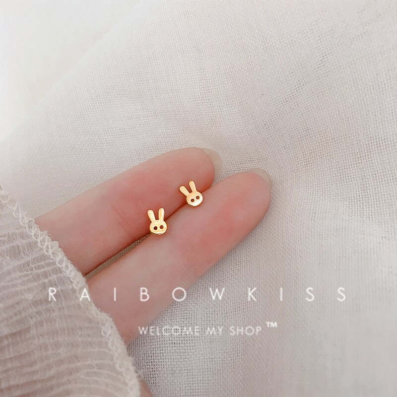 Mini Konijn Hoofd Stud Oorbellen Voor Vrouwen Holl... – Grandado
