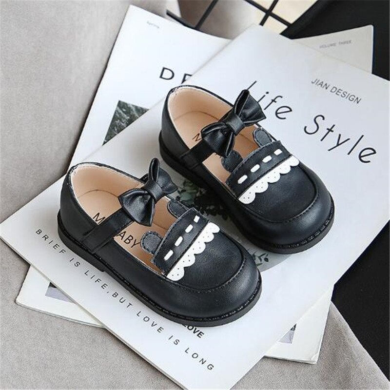 Children's College Wind Shoes Autumn Bow Princess ... – Vicedeal