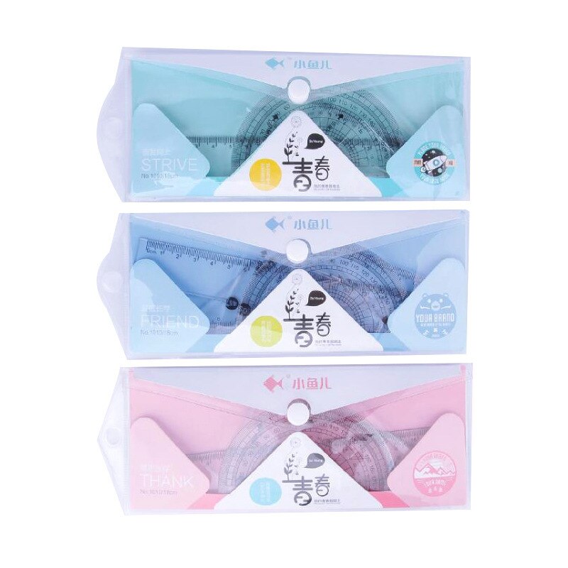 4 pcs/set Transparent Plastic Ruler Set Stationery... – Grandado