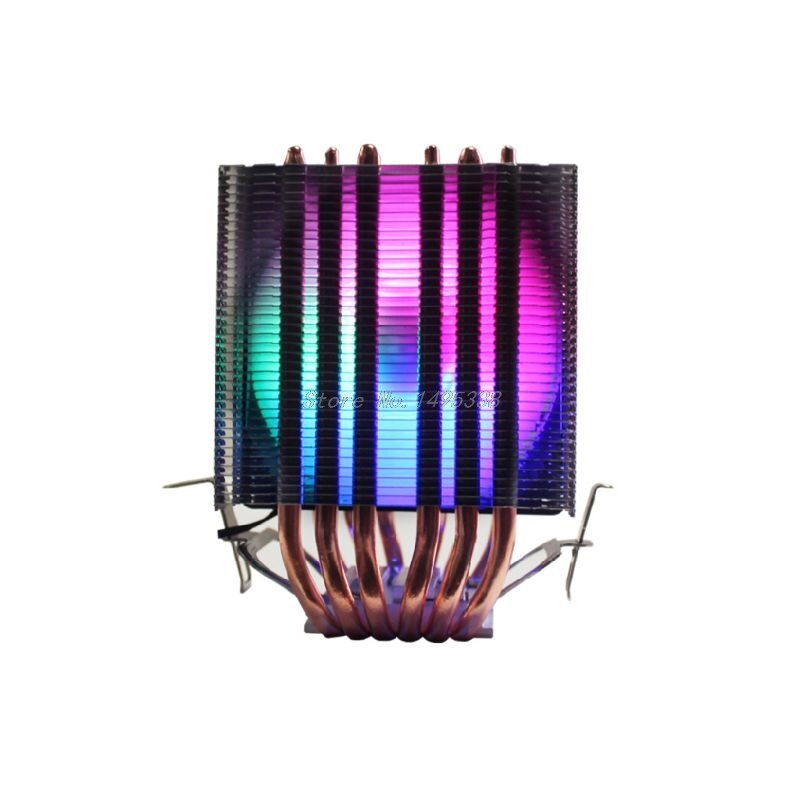 CPU Cooler 6 Heat-Pipes Dual-Tower Cooling 9cm RGB... – Vicedeal