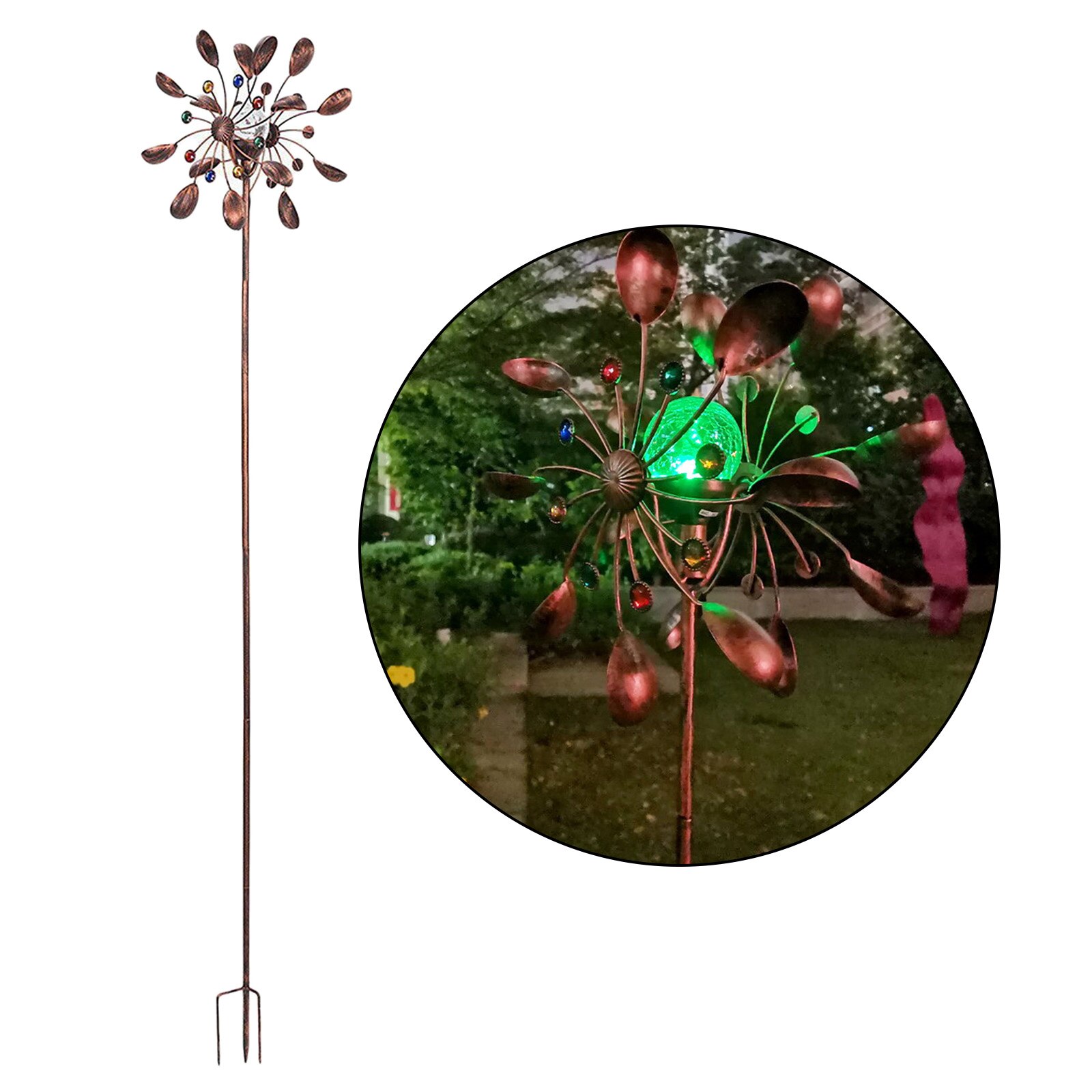 Metalen Outdoor Wind Spinner Solar Light Tuin Led ... – Vicedeal