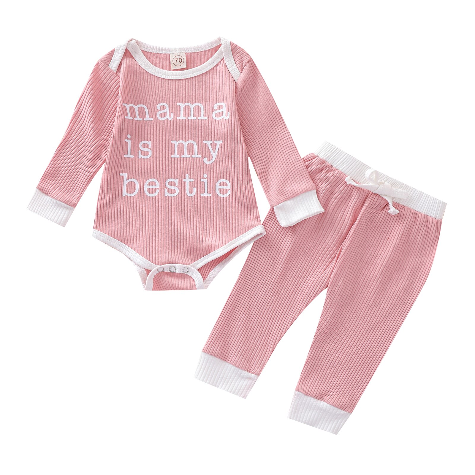 Girls pit strip stitching letters long-sleeved rom... – Grandado