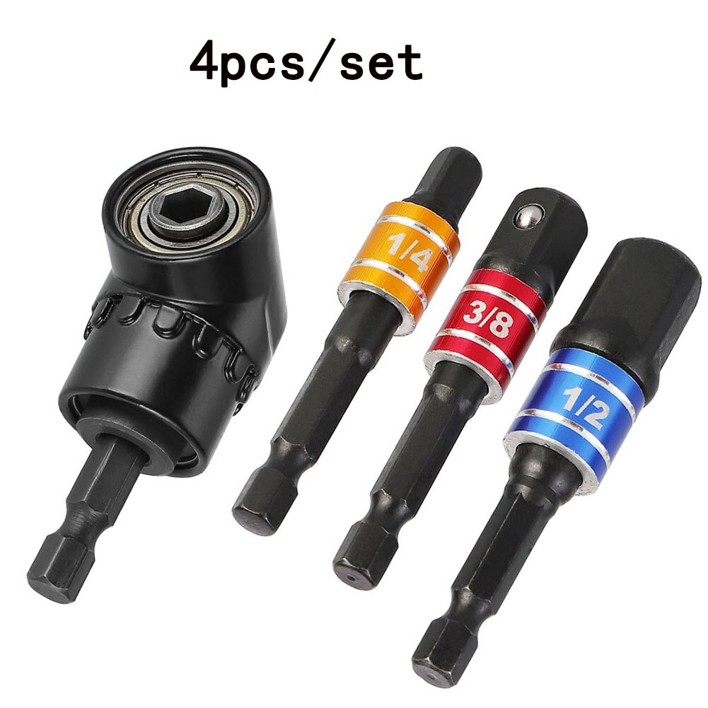 1/4 3/8 1/2 Socket Set Hex Shank Impact Head Drive... – Grandado