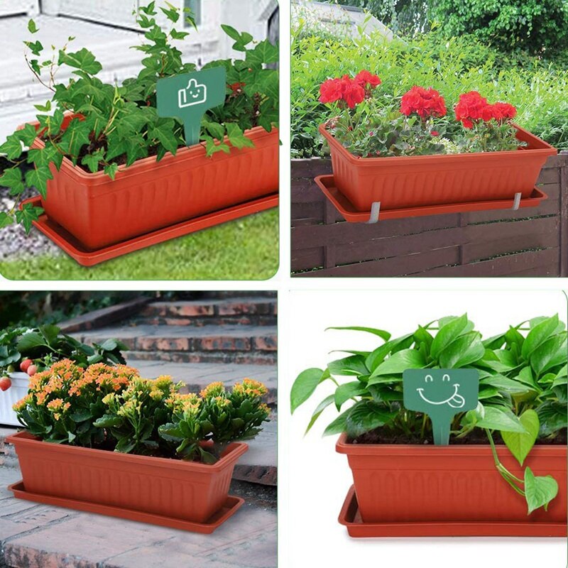 3 Packs 19.6 Inches Flower Window Box Plastic Vege... – Grandado