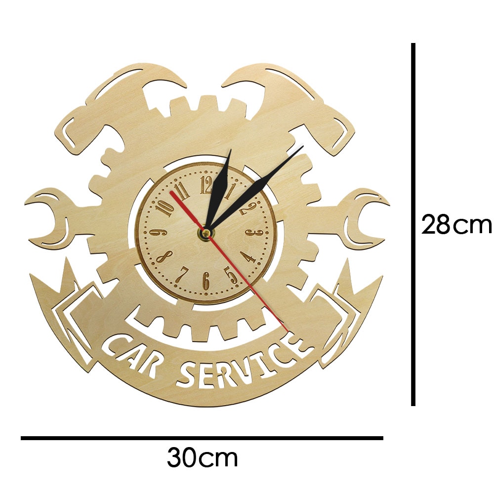 Car Service Repair Tools Wooden Wall Clock Car Aut... – Grandado