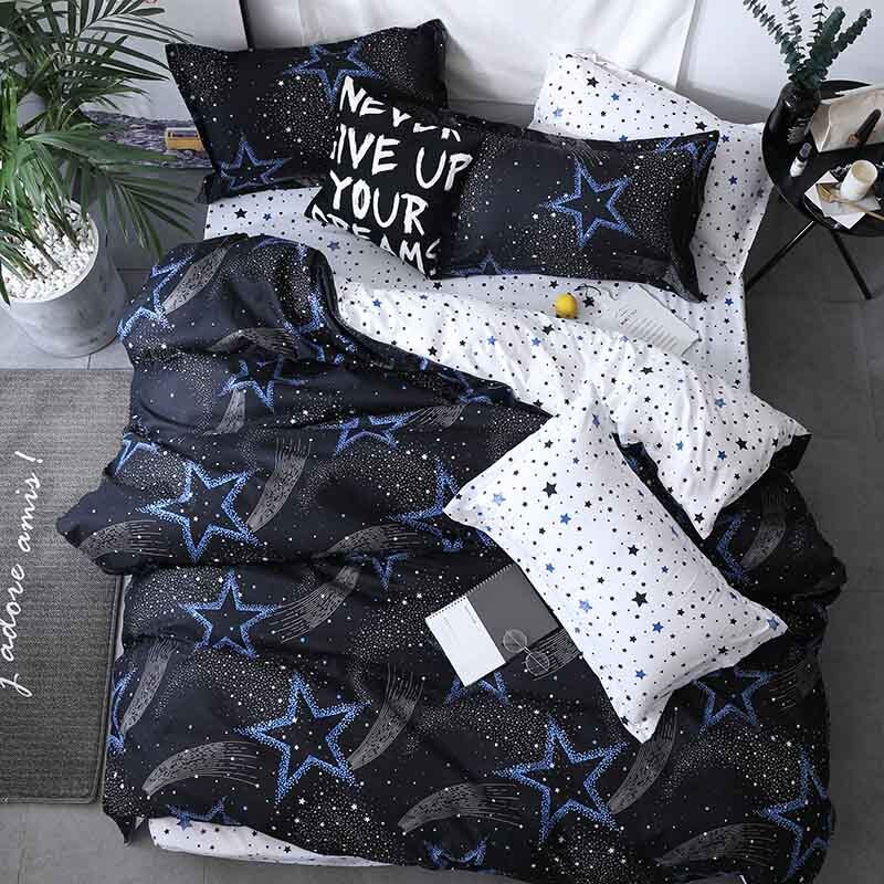 Bonenjoy Black and White Star Bedding Set Kids Sin... – Vicedeal