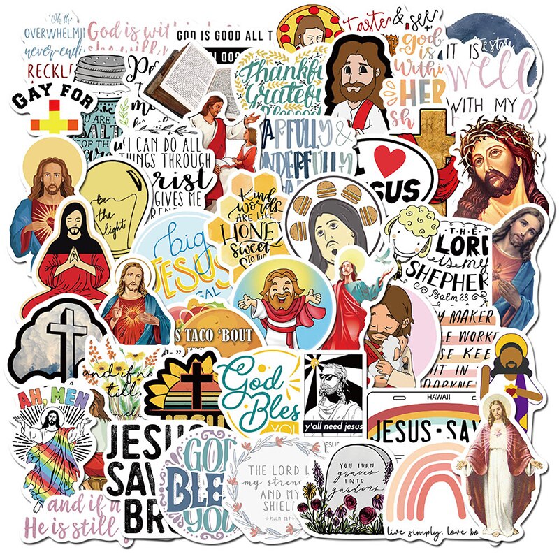 50PCS Jesus Christians Religion Sayings Stickers S... – Grandado