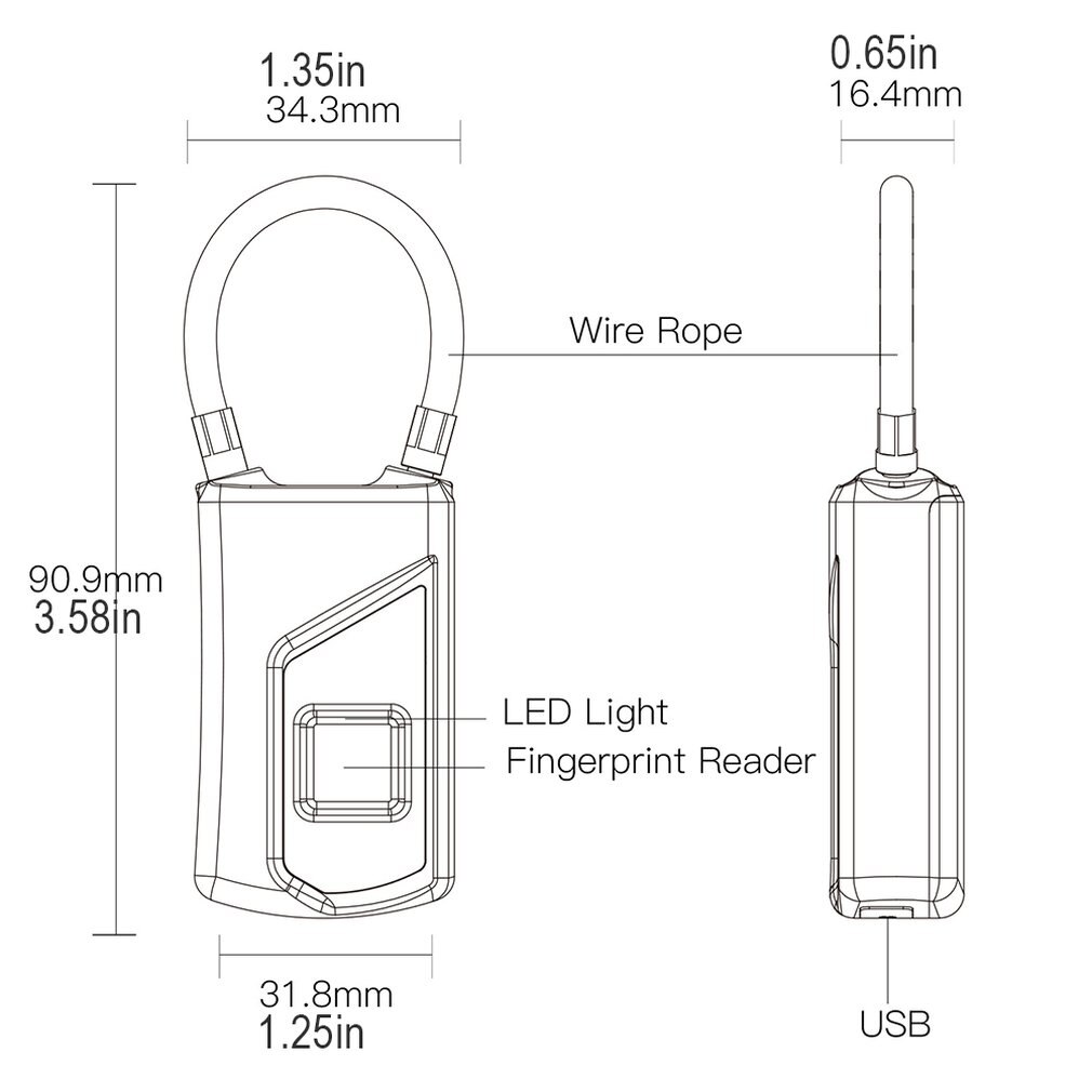 Wireless Smart Door Lock Keyless Fingerprint Padlo... – Vicedeal