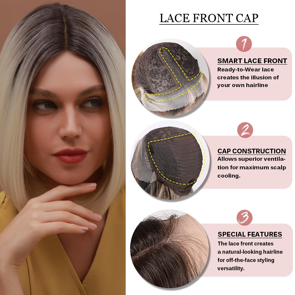 Eashihair – perruque synthétique courte, cheveux o... – Grandado