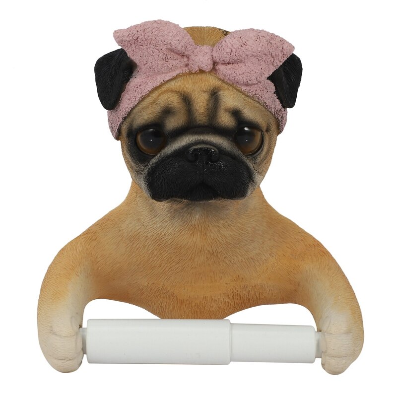 Decorative Resin Pug Dog Tissue Box Roll Holder Du... – Vicedeal