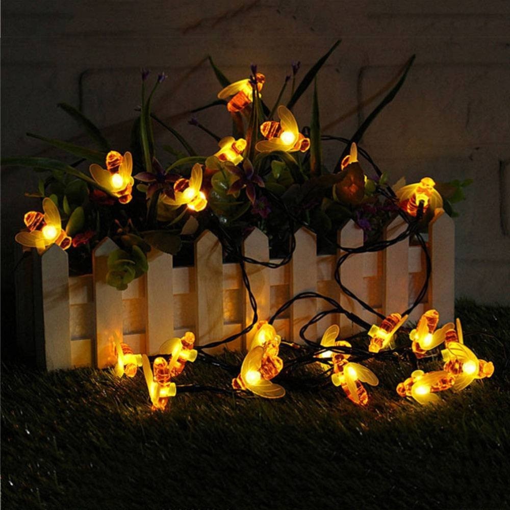 15ft String Light 5.8M 30 LED Solar String Honey B... – Grandado