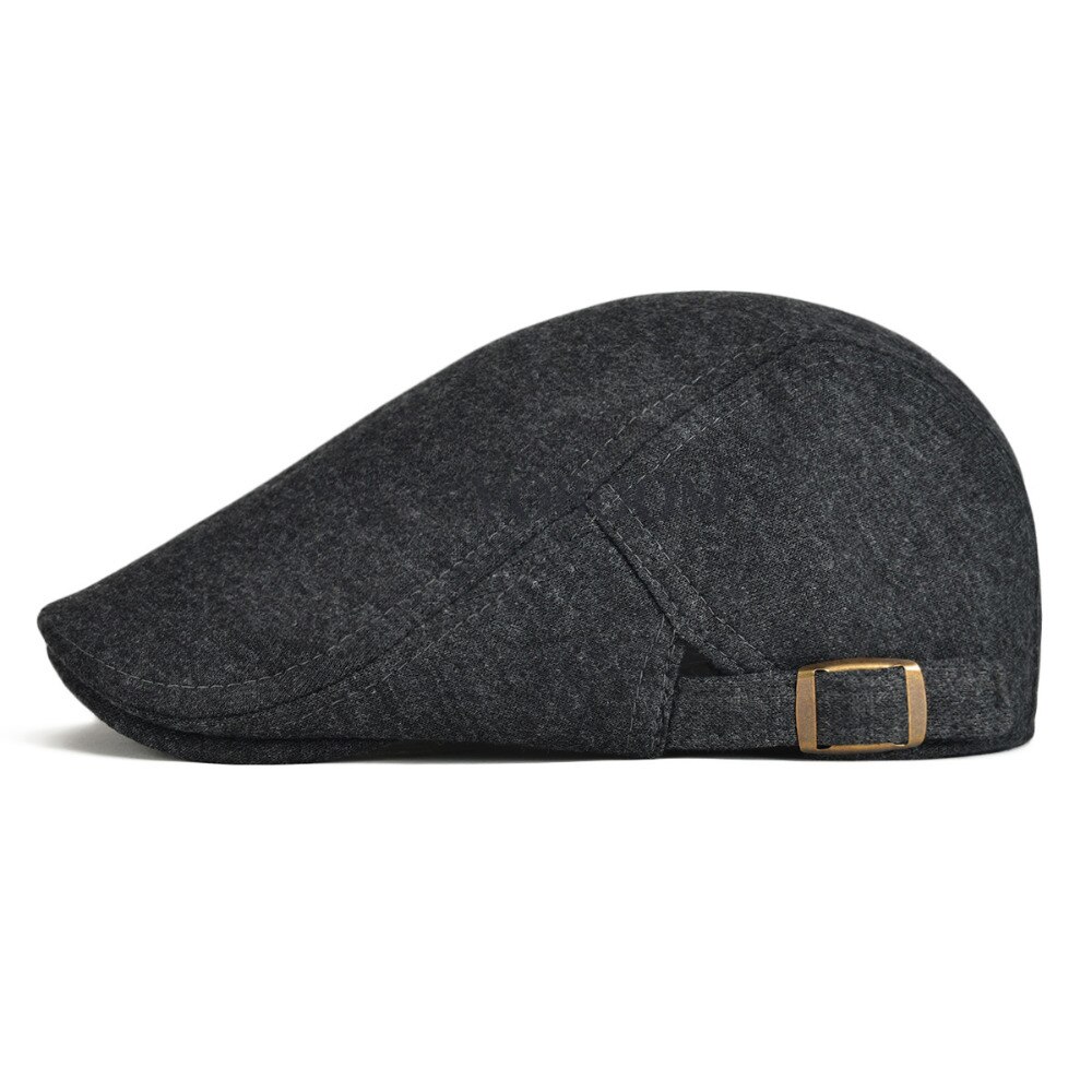 VOBOOM Black Gray Cotton Flat Ivy Cap Men Women So... – Grandado