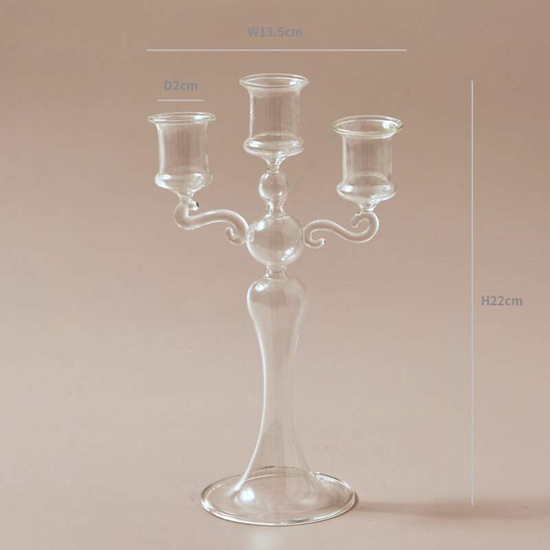 Vintage Glass French Style Candlestick Crystal Gla... – Grandado