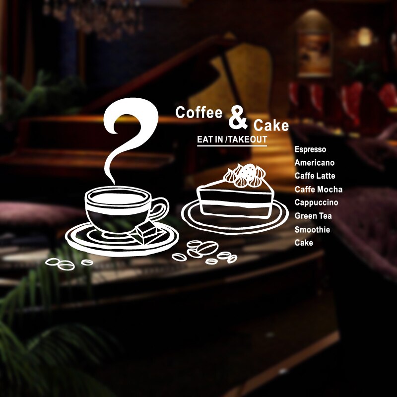 Koffie Winkel Sticker Bonen Melk Thee Decal Cafe C... – Vicedeal