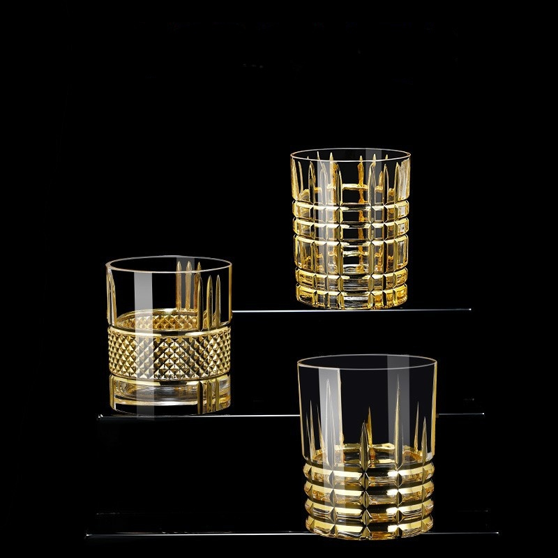 Luxury gold-tracing whisky glass home upscale fore... – Vicedeal