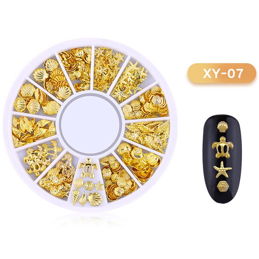 Nail sticker 3d Oceaan Nail Art Studs Gold Charms ... – Grandado