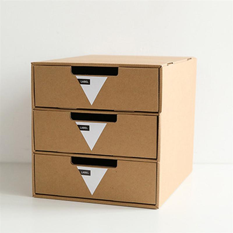 Kraft Paper Desktop Storage Box Drawer Type Statio... – Vicedeal
