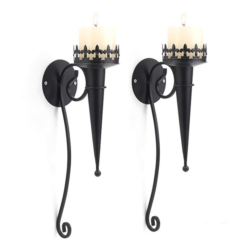 2PCS Medieval Vintage Iron Gothic Torch Style Blac... – Grandado