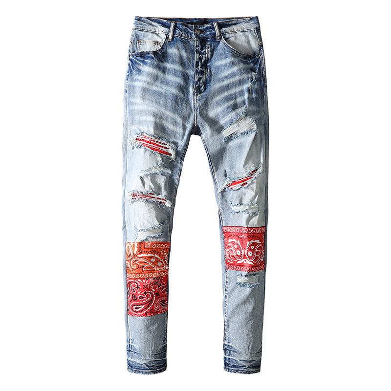 Style 2022 AM Washed Blue Distressed Small Eyes Em... – Grandado