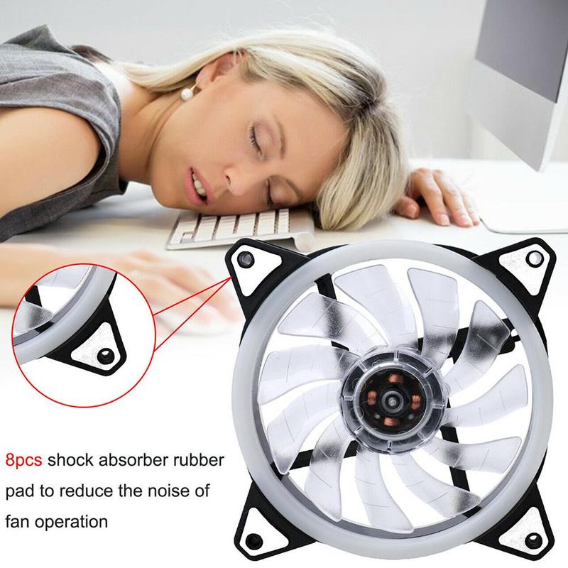 RGB Led Cooling Fan 12cm Cooler With Remote Contro... – Grandado