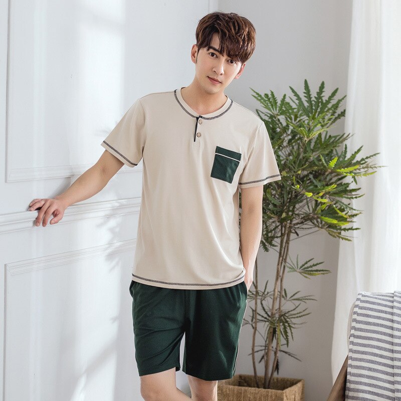 Qianxiu pyjamas set männer modale baumwolle reine ... – Vicedeal