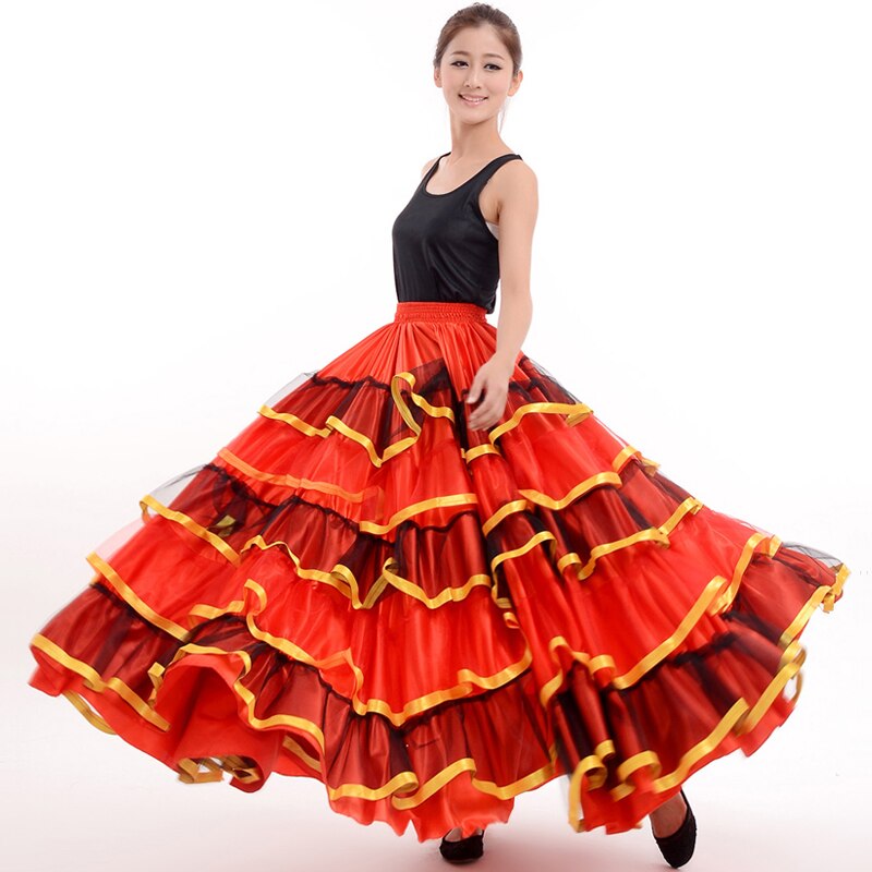 Show Costume Spanish Flamenco Half-length Skirt Op... – Grandado