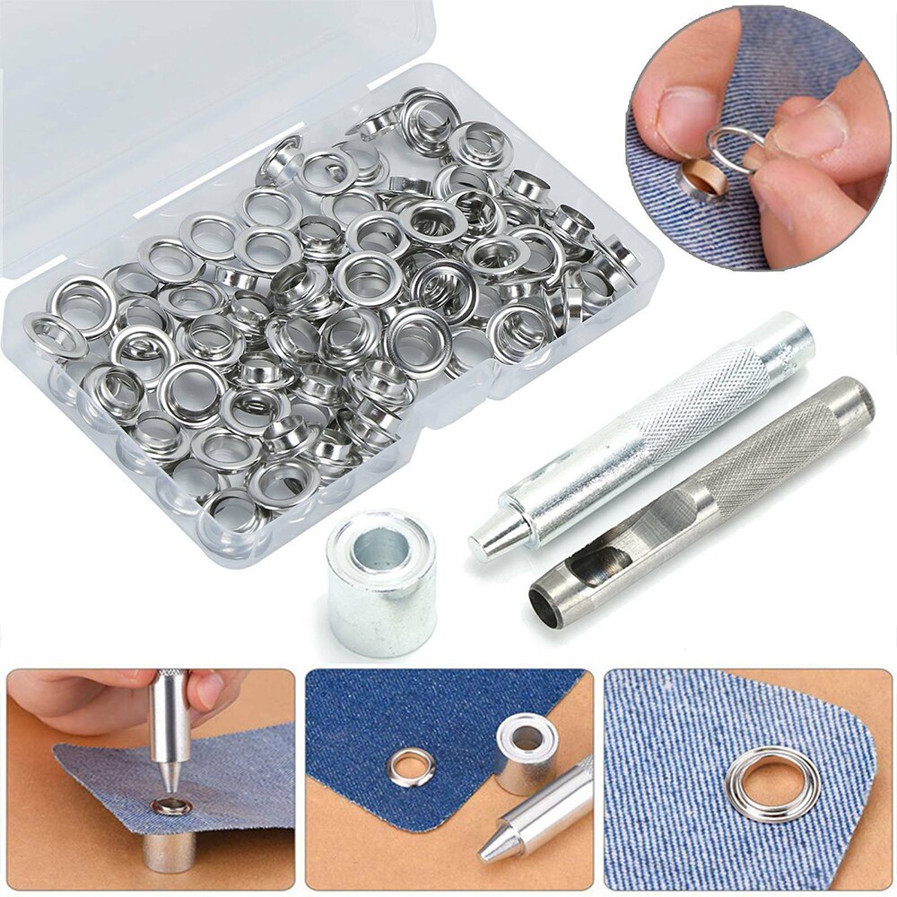 100pcs Metal Eyelets Set 10mm Metal Grommets Rings... – Vicedeal