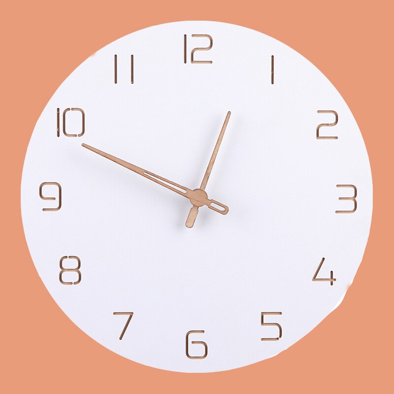 Nordic Wooden Large Round Clock White Wall Clock R... – Grandado