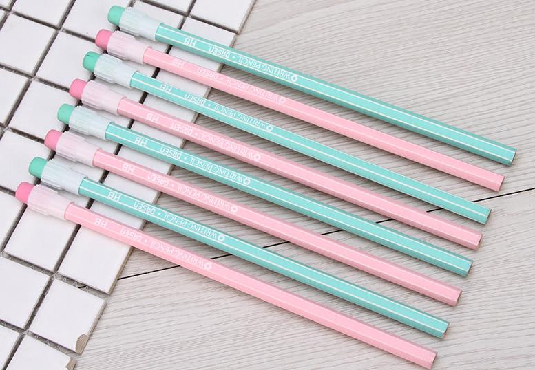 12 Pcs/pack Simple Candy Solid Color HB Wooden Sta... – Grandado