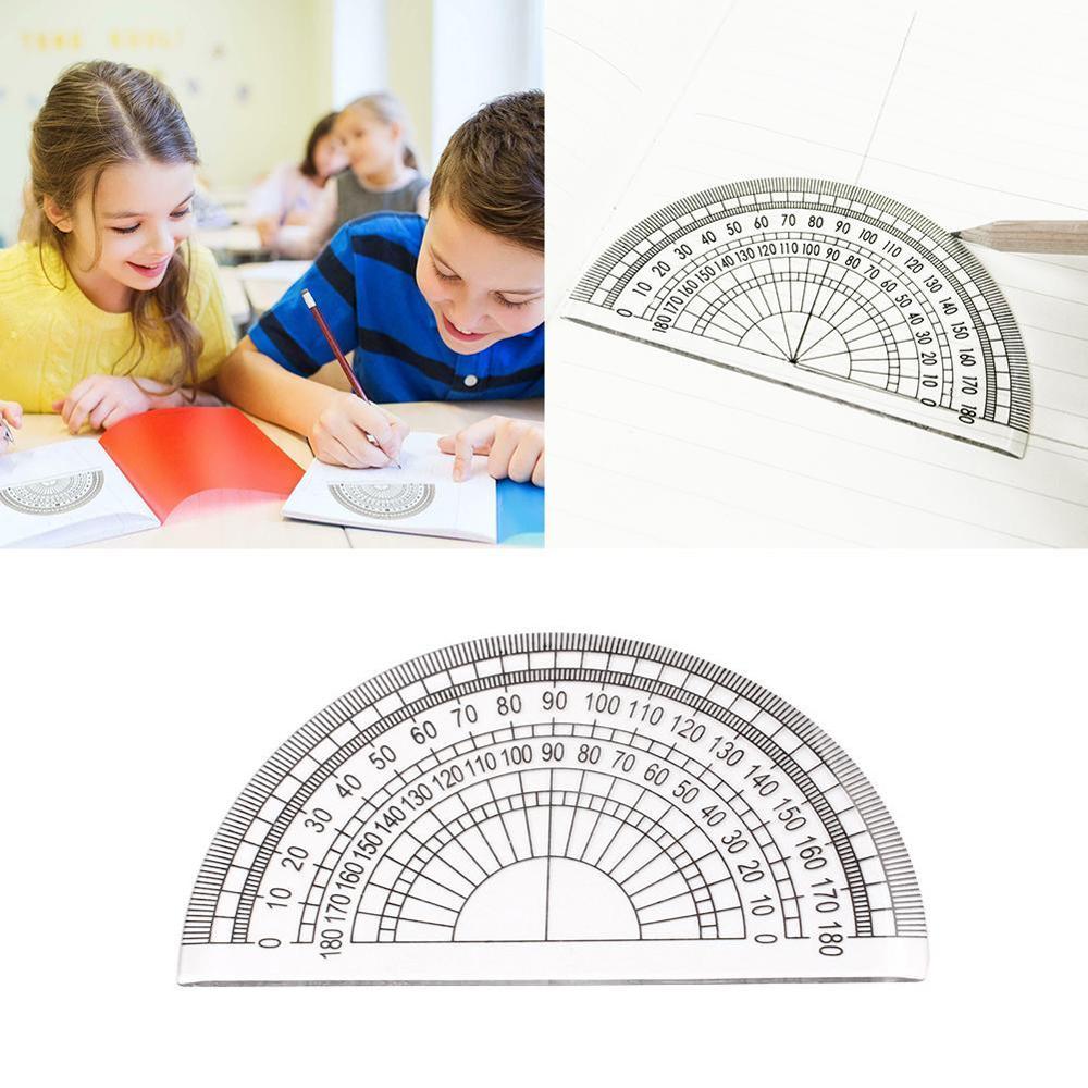 10pcs Single Semicircular Protractor Transparent P... – Grandado
