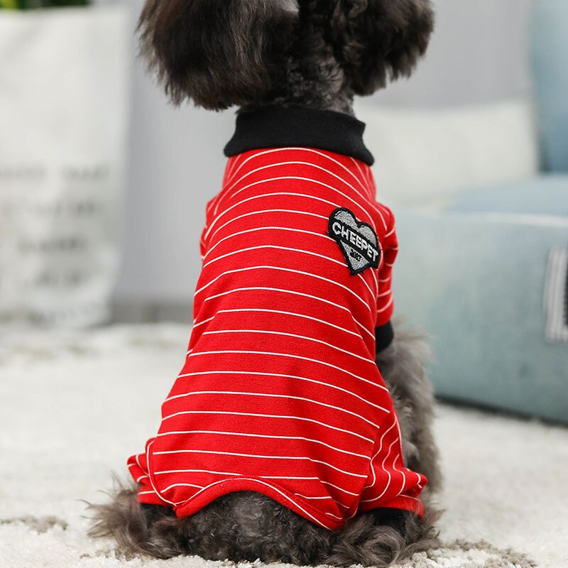Ropa de a rayas para perros con decoración de amor... – Vicedeal