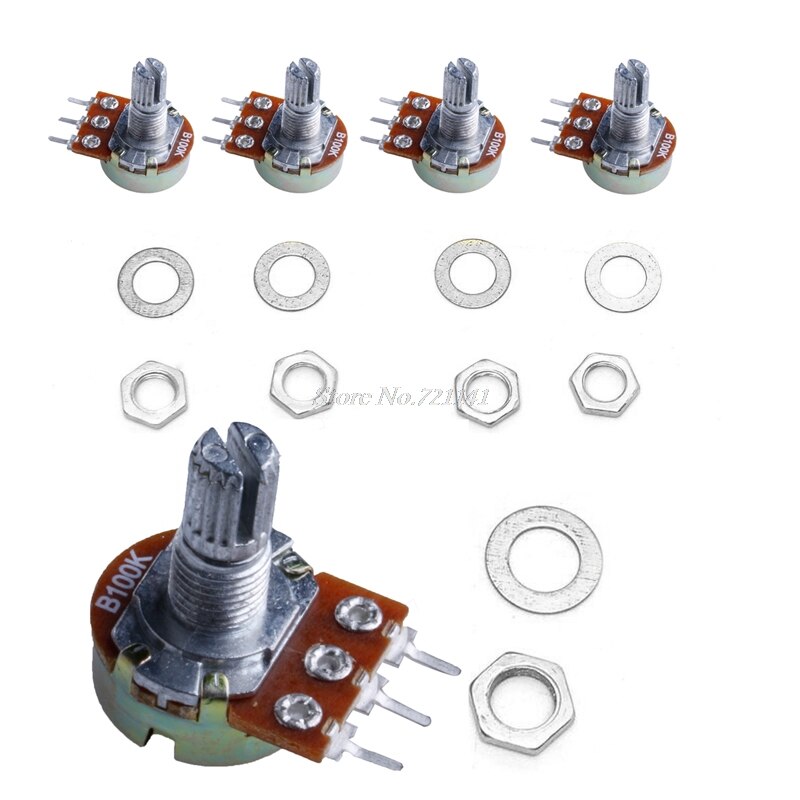5Pcs 100K ohm Linear Taper Rotary Potentiometer Pa... – Grandado