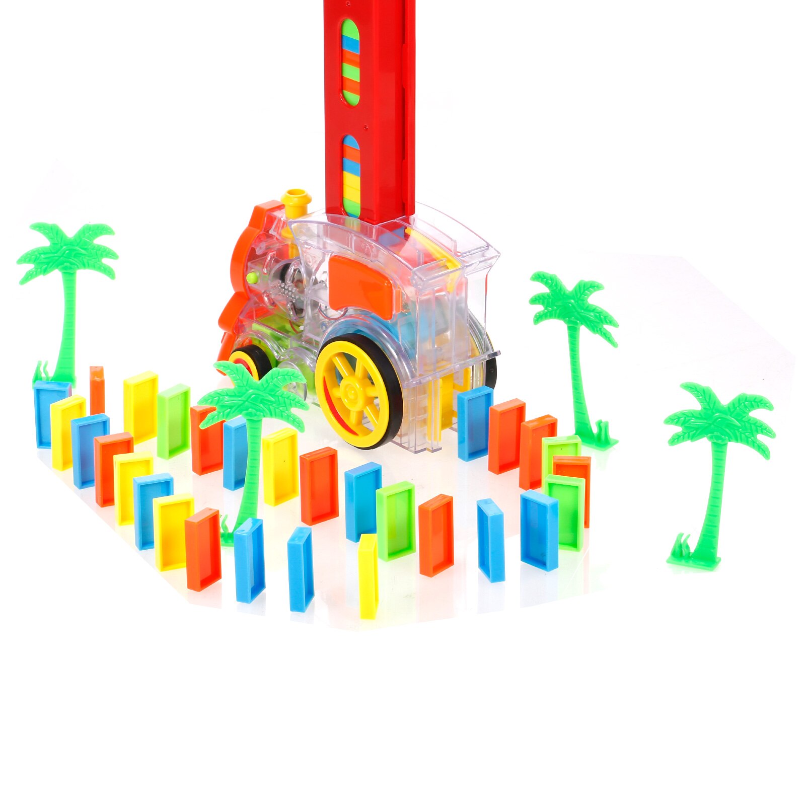 Domino Train Toy Train Blocks Set Train Model with... – Grandado