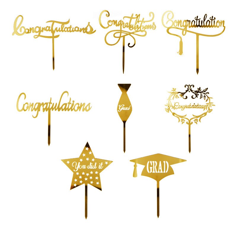 Goud Gefeliciteerd Je Deed Het Grad Cake Topper Gr... – Vicedeal