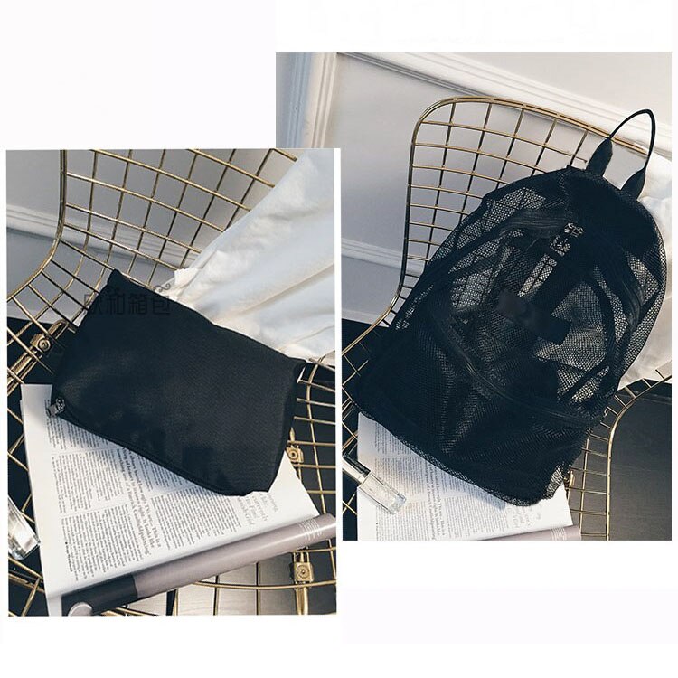 Women Backapck Mesh Foldable Backpack See Through ... – Vicedeal