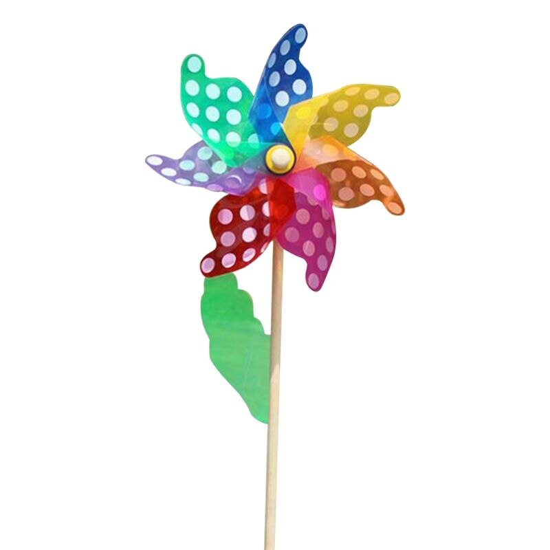 32cm färgglada väderkvarn vind spinner hjul prydnad trädgård trädgård ...