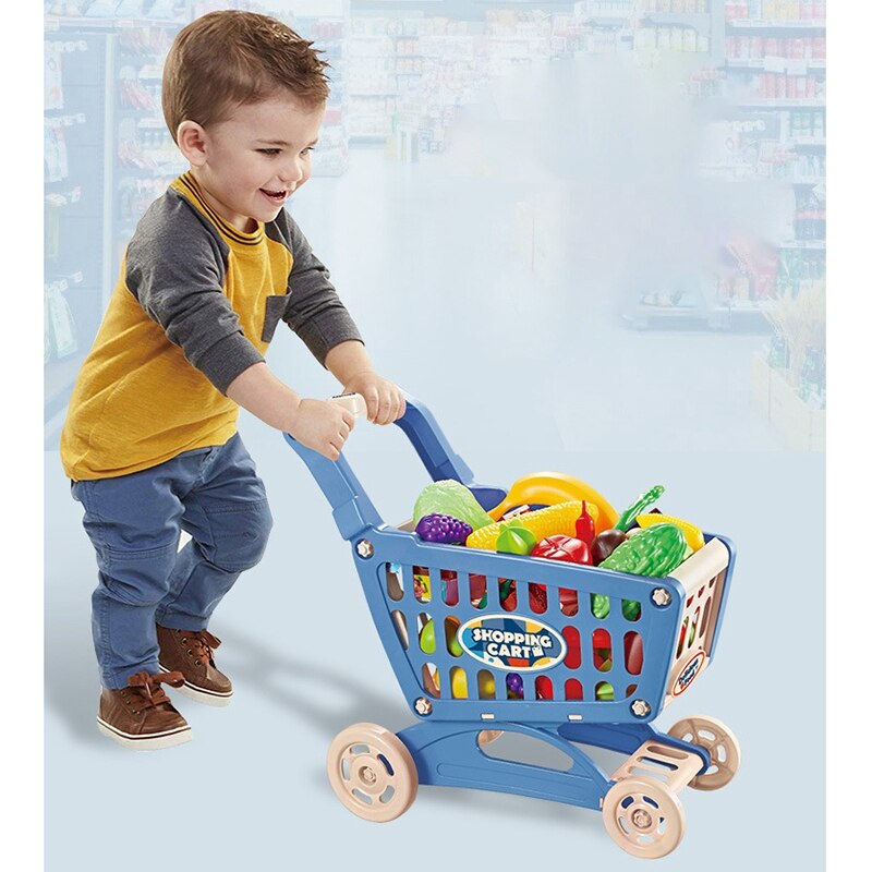 Role Play Toy Shopping Cart Set Pretend Toy Grocer... – Grandado