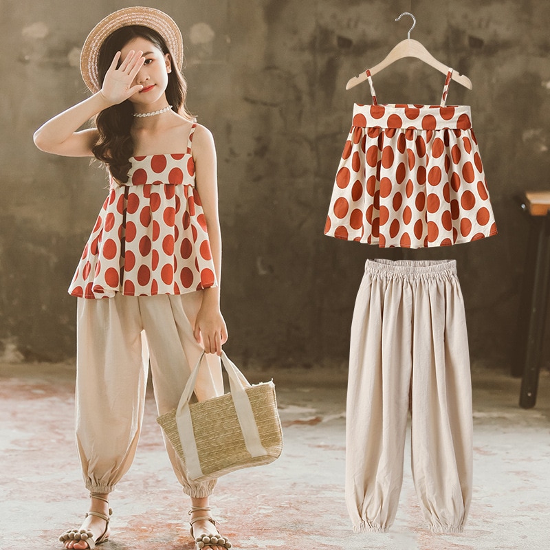 Girls Clothes Set Teen Cute Korean Casual Sleevele... – Vicedeal