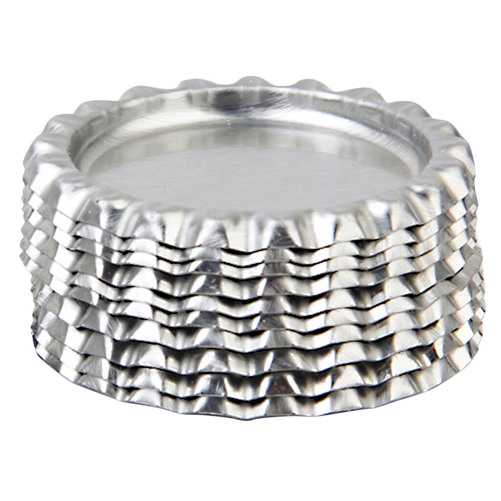100x Flattened Linerless 1" Silver Chrome Tone Bot... – Grandado