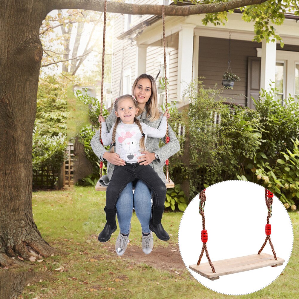 Wooden Tree Swing Seat Indoor Outdoor Rope Wooden ... – Grandado