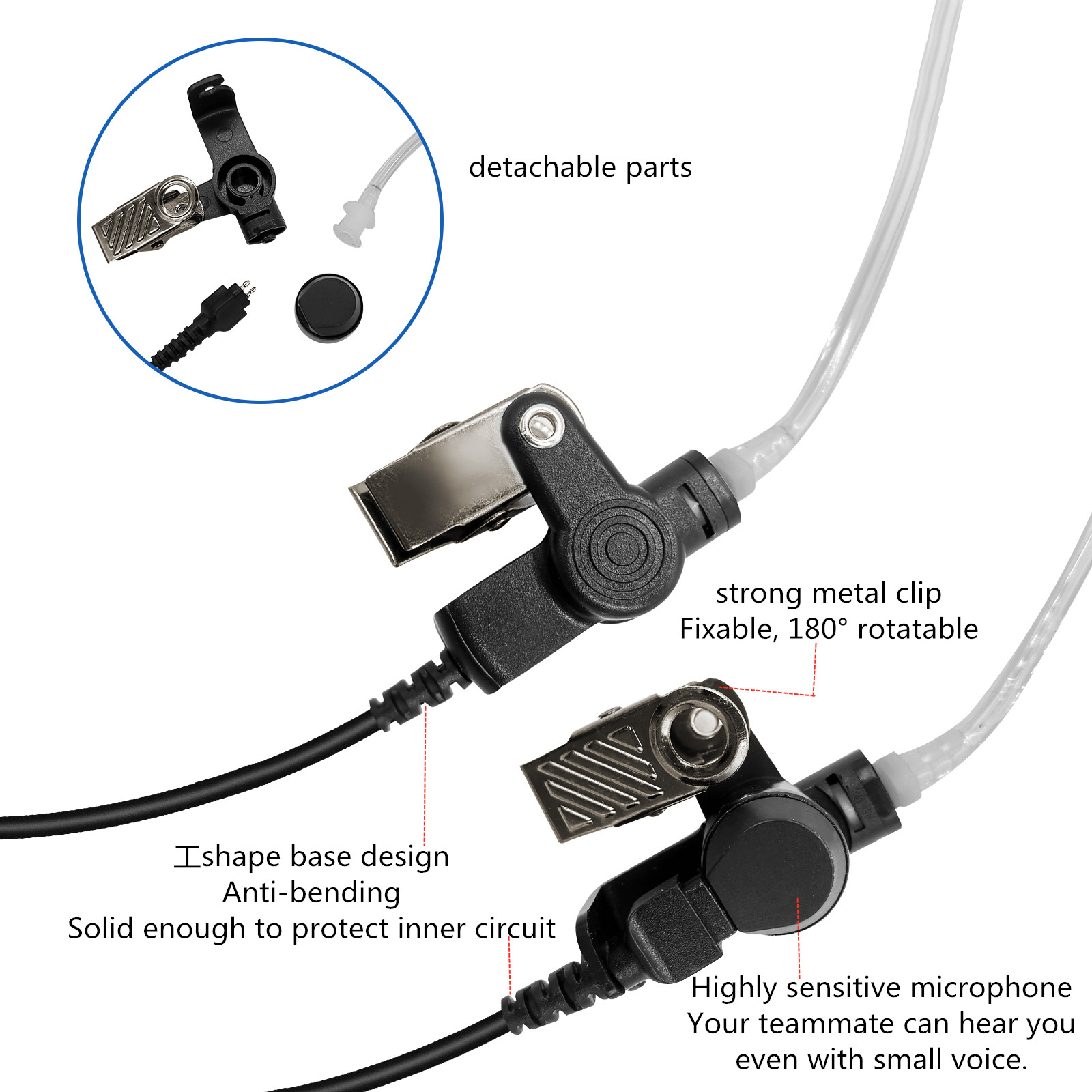 STP8000 STP9000 STP8035 Earphone 2 Wire Walkie Tal... – Grandado
