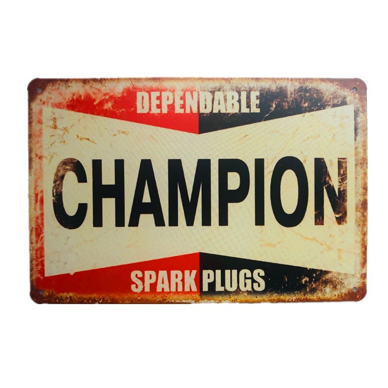 Champion Spark Plugs Metal Tin Signs Vintage Plaqu... – Grandado