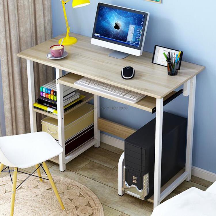 Modern Computer Desk Table With Keyboard Tray Book... – Grandado Modern Computer Desk Table With Keyboard Tray Book... – Grandado