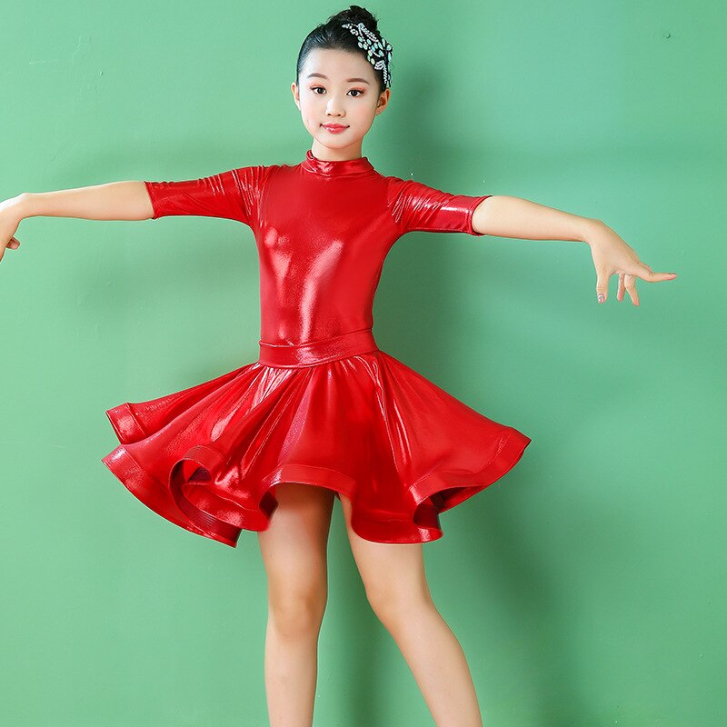 Bright Ballroom Latin Dance Dress Girls Shiny Prac... – Vicedeal